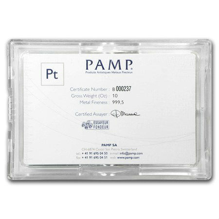 10 Ounce PAMP Fortuna Platinum Bar
